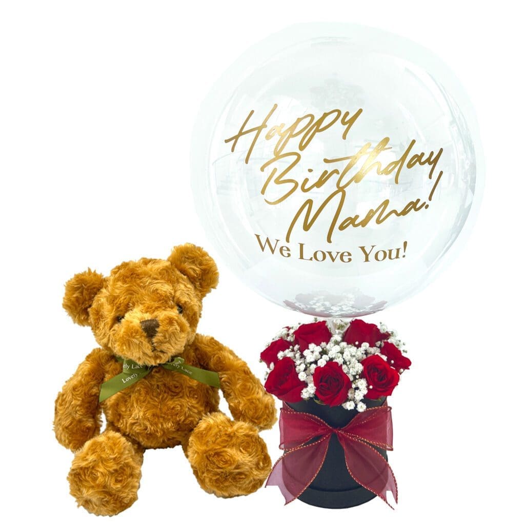 Callista Bloom Box (M) and Scented Teddy Bear - PartyPerfect.my